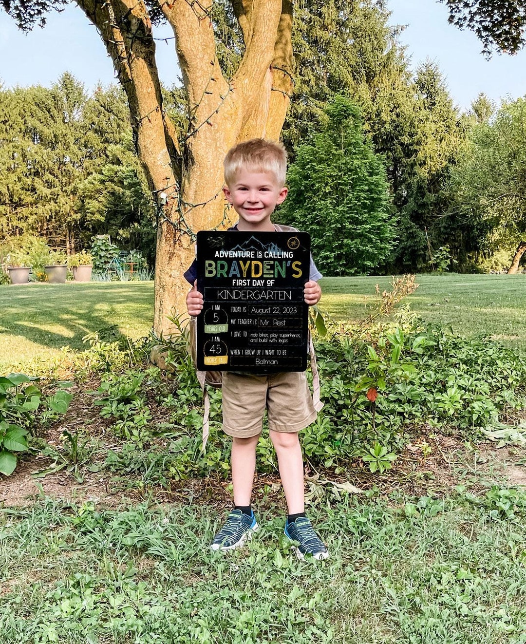 First Day of School Sign, Kids School Sign, Reversible First Day of ...