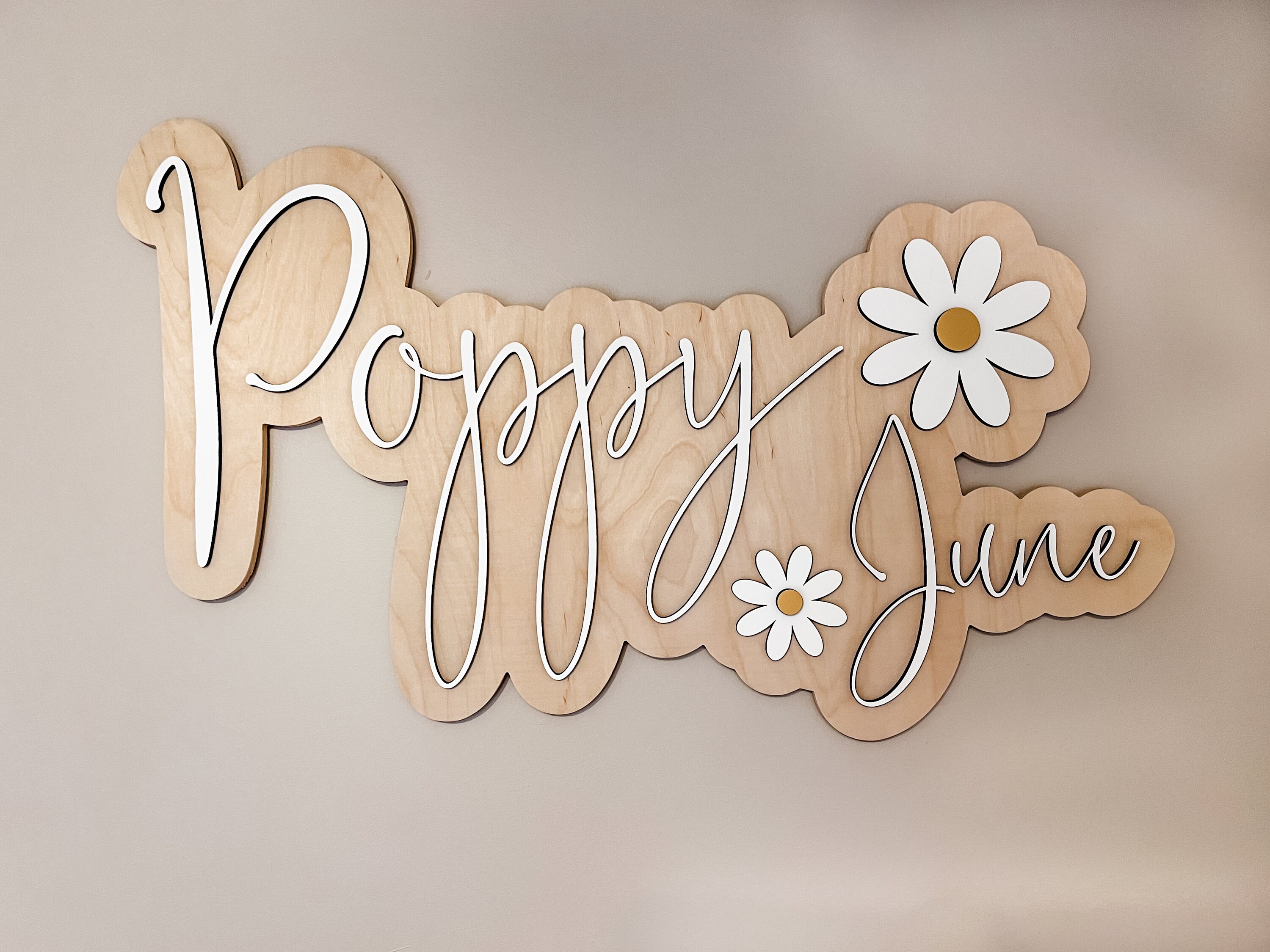 Daisy Name Sign, Nursery Name Sign, Daisy Nursery Decor, Name Sign for ...