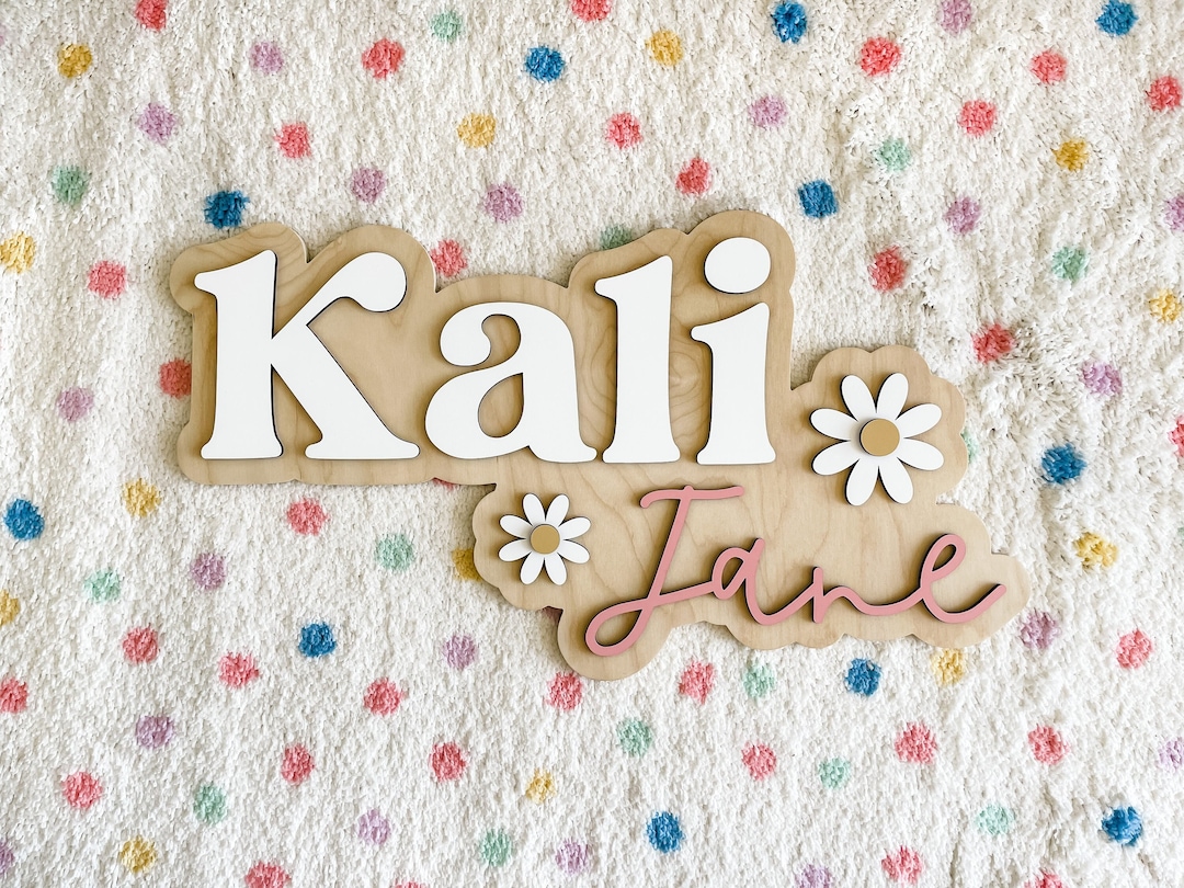 Daisy Name Sign, Nursery Name Sign, Daisy Nursery Decor, Name Sign for ...