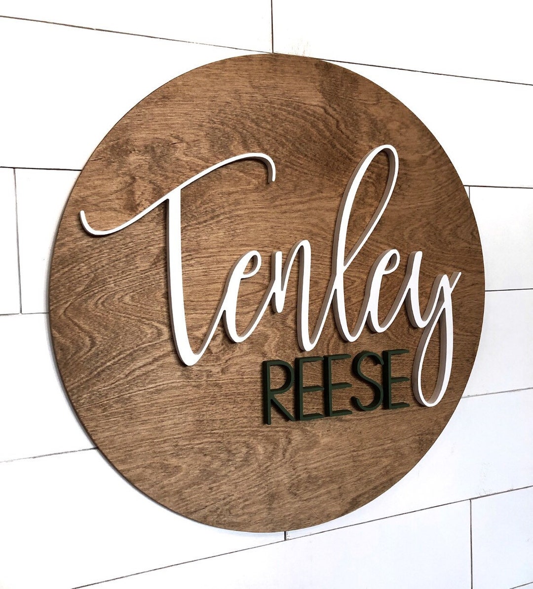 Round Name Sign | 12-36" Name Plate | Kids Sign | Decor | Baby Wall Art ...