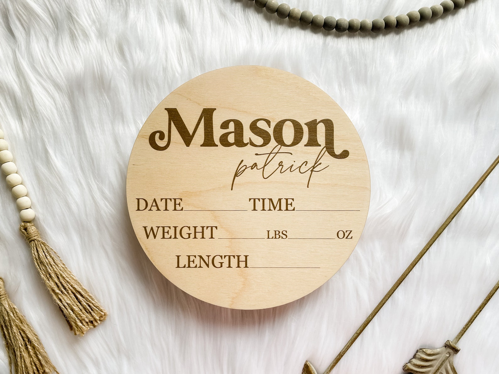 Baby Birth Sign Personalized Wood Birth Announcement Sign Printed ...