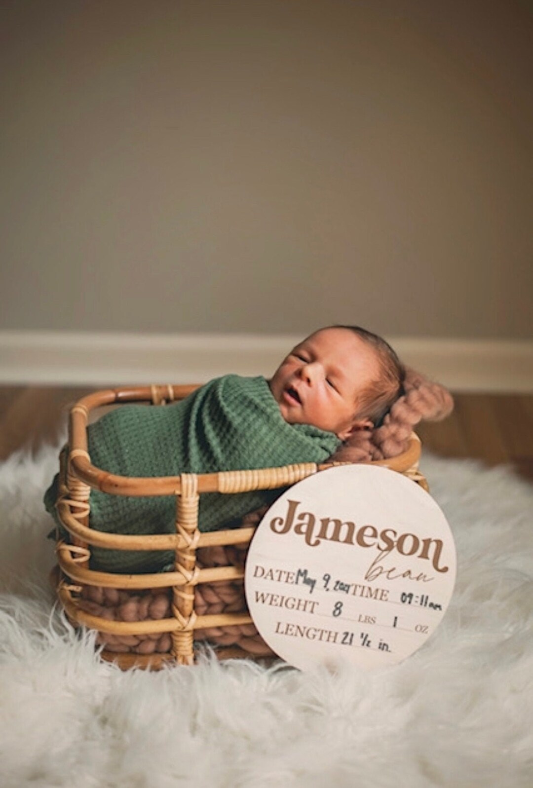 Baby Birth Sign | Personalized Wood Birth Announcement Sign | Printed ...