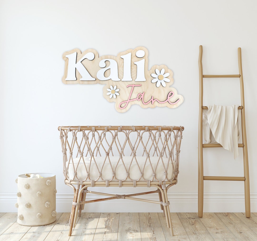 Daisy Name Sign, Nursery Name Sign, Daisy Nursery Decor, Name Sign for ...