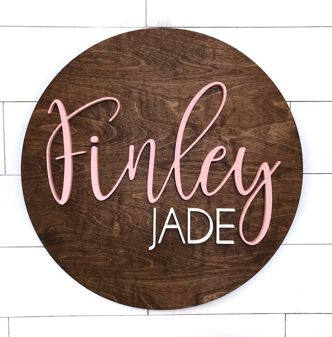 Custom Round Name Sign 12-36 Kids Sign Decor - Etsy