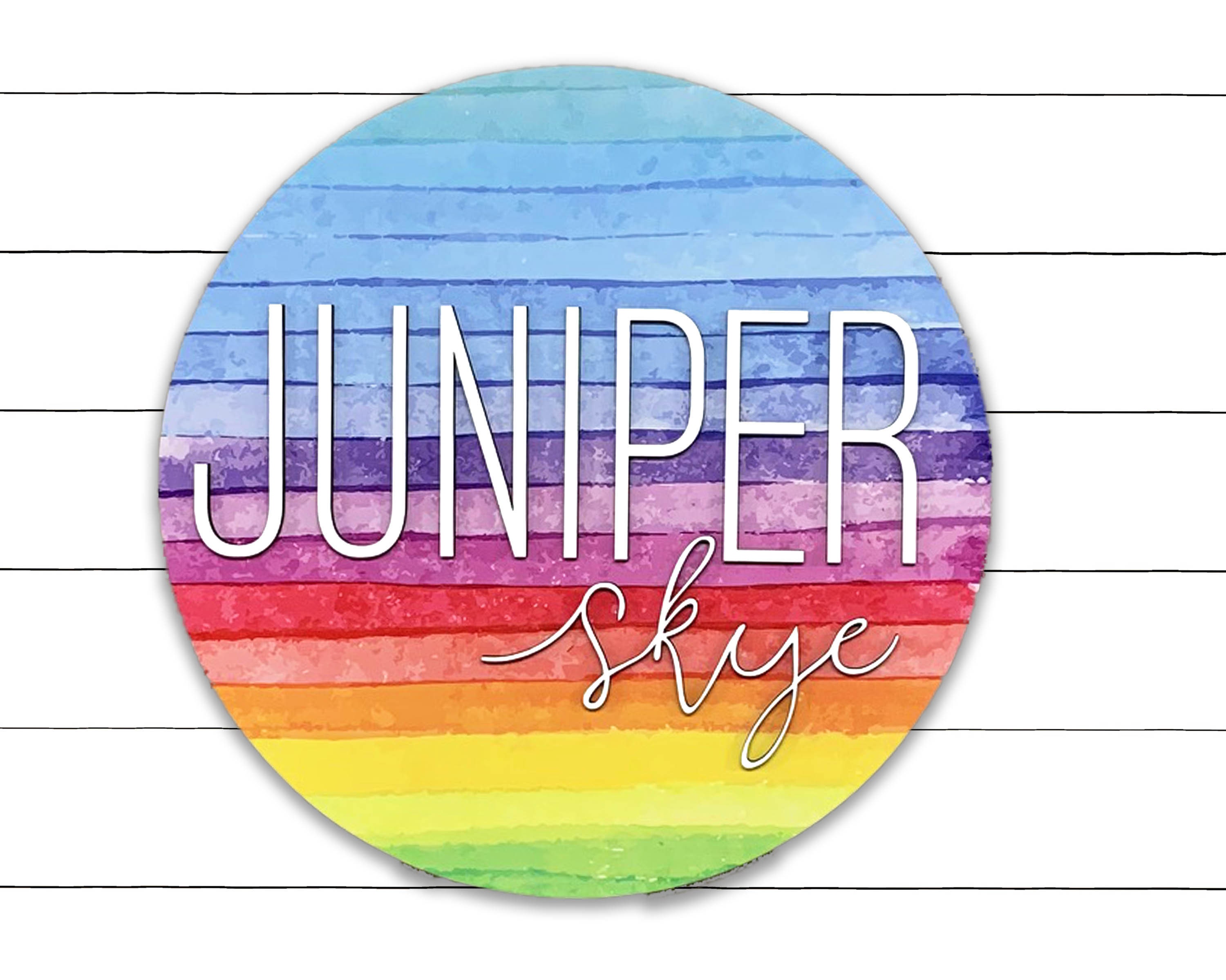 Printed Rainbow Background Custom Name Sign Rainbow Baby | Etsy