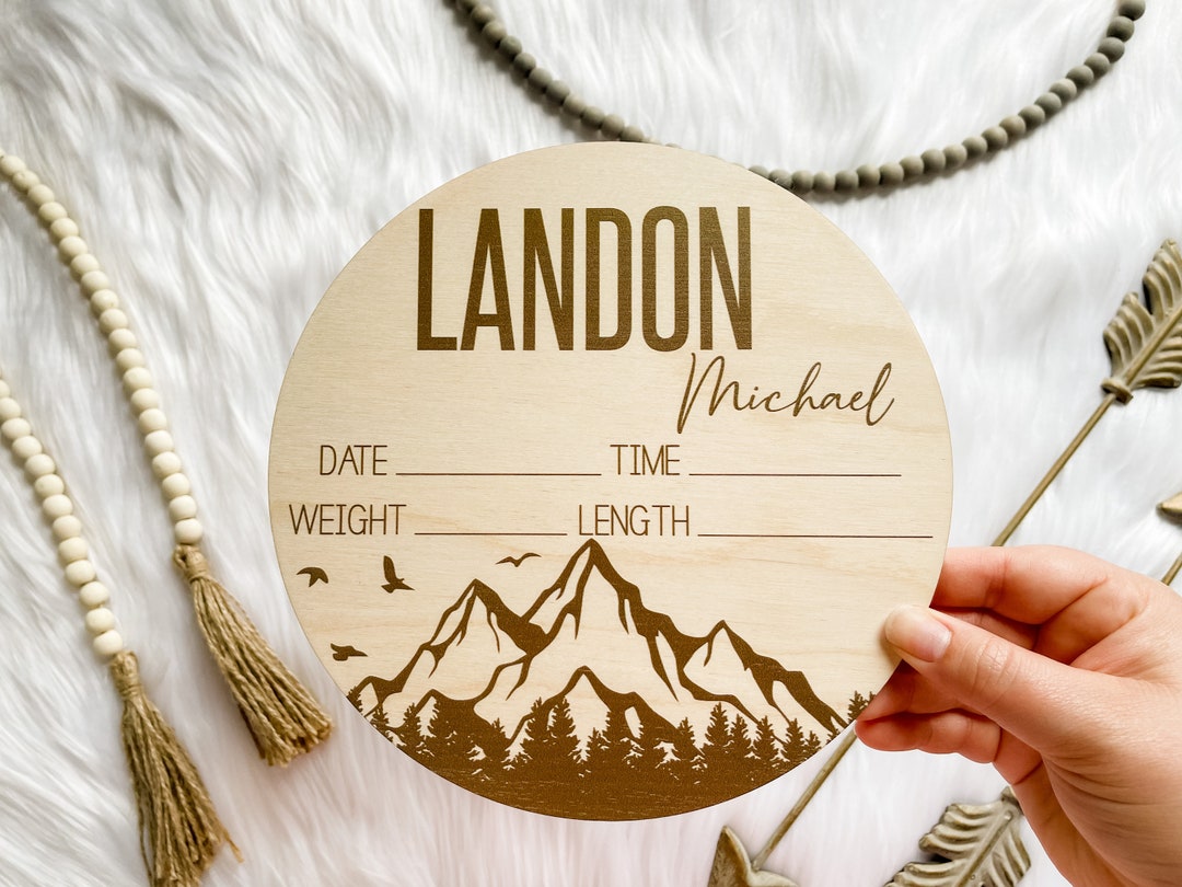 Baby Birth Stat Sign | Personalized Birth Announcement Sign | Printed ...