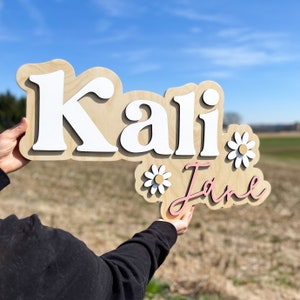 Daisy Name Sign, Nursery Name Sign, Daisy Nursery Decor, Name Sign for ...