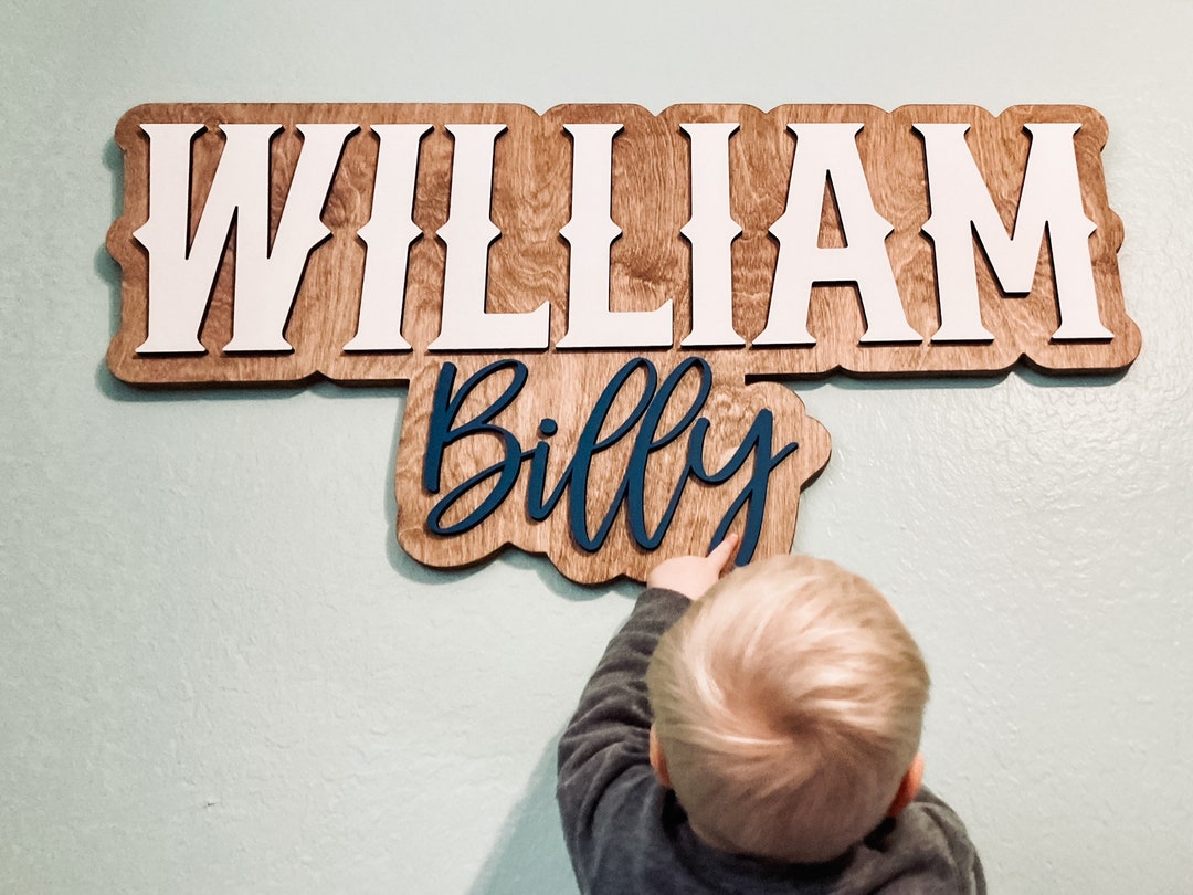 Custom 3D Name Sign, Name Sign for Boy, Nursery Wall Art, Wooden Name ...