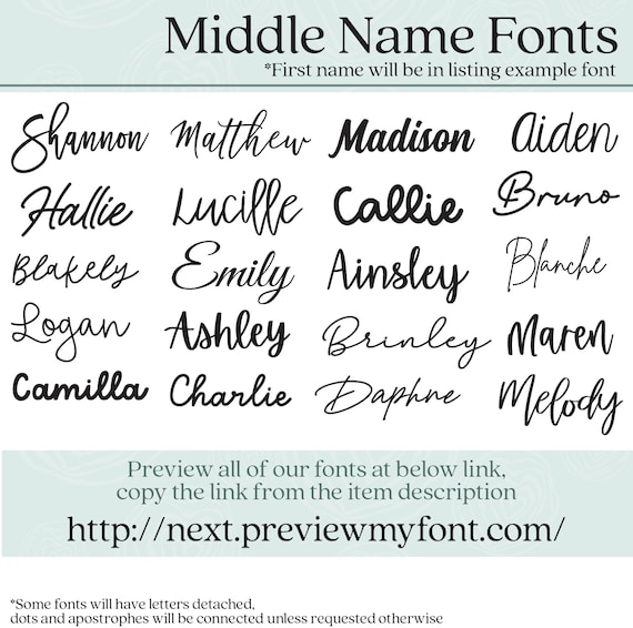 Initial Name Sign Custom Name Sign, First & Middle Personalized Name
