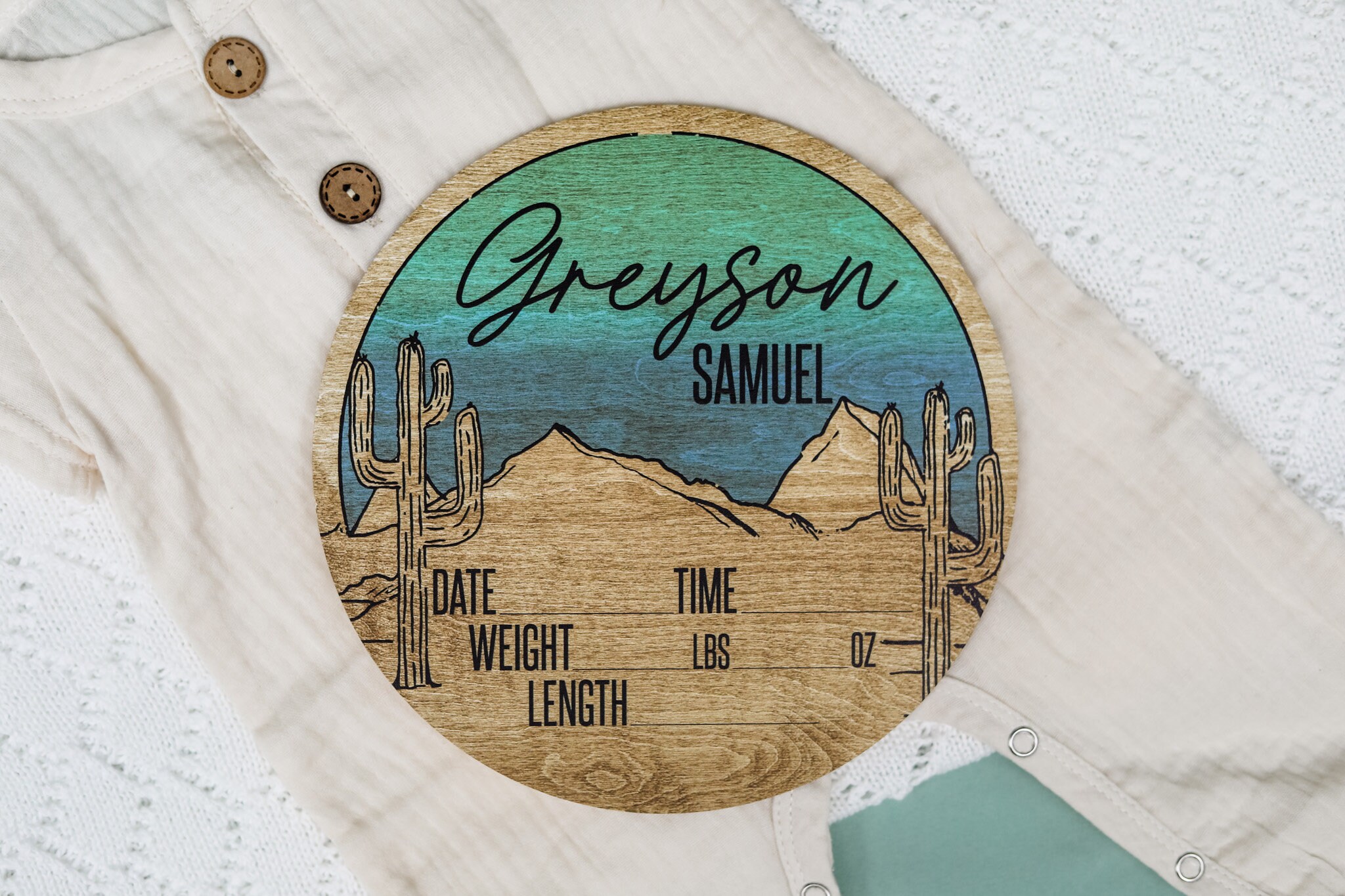 Baby Birth Stat Sign | Personalized Birth Announcement Sign | Desert ...