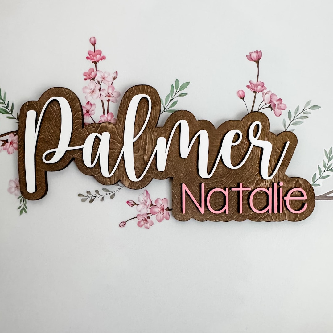Personalized 3D Nursery Baby Name Sign, Custom Wood Name Plaque ...
