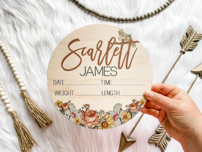 Baby Birth Stat Sign | Personalized Birth Announcement Sign | Printed ...