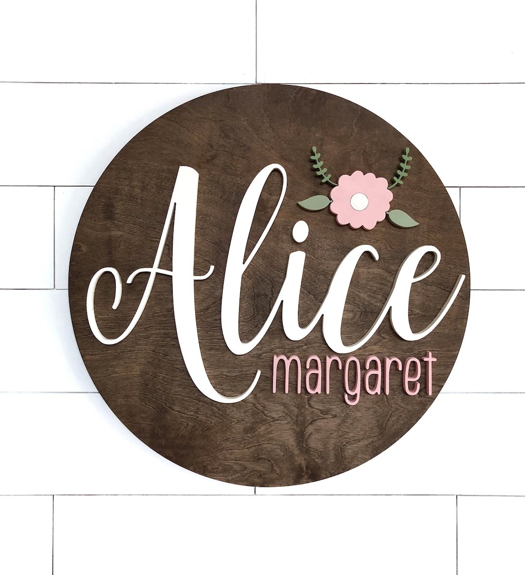 Custom Name Sign | Round Sign | Baby Name Sign | Nursery Room Decor ...