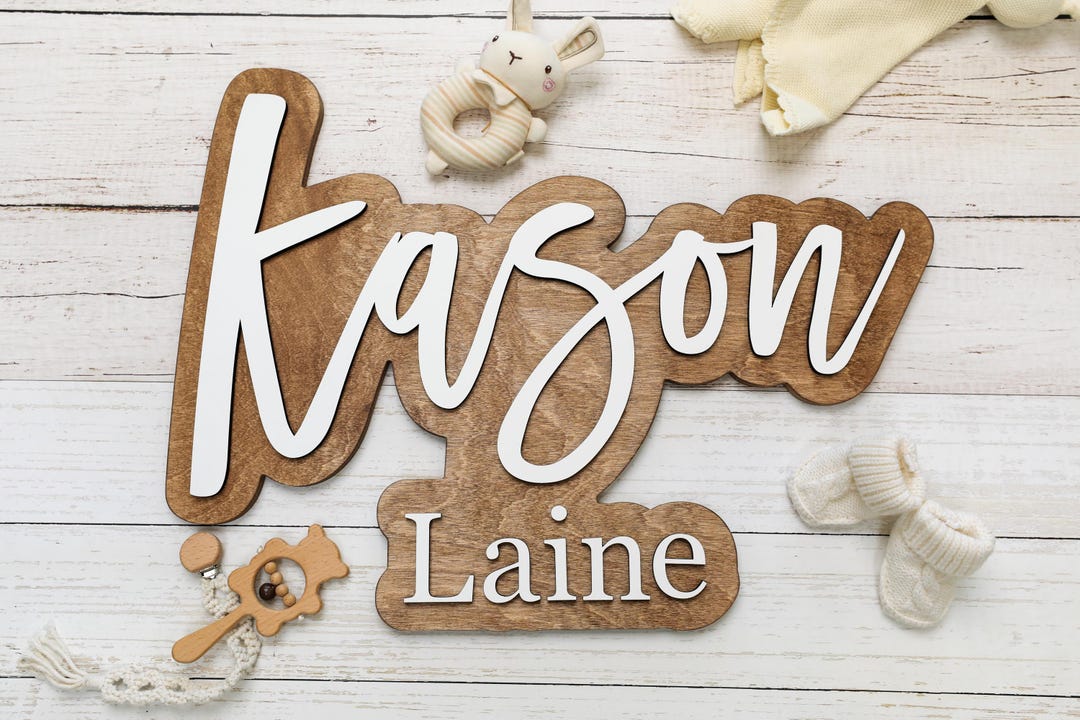 Personalized 3D Name Outline Sign, Baby Nursery Name Sign, Kid Bedroom ...