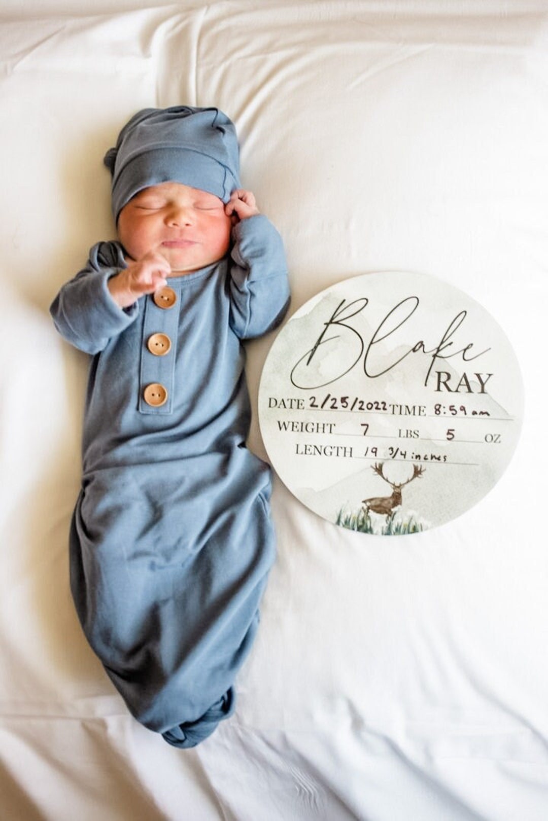 Newborn Birth Stat Sign, Personalized Birth Announcement, Hospital Name ...