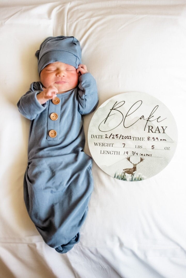 Newborn Birth Stat Sign Personalized Birth Announcement | Etsy