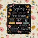 Floral First Day of School Sign, Last Day of School Sign, Reversible ...