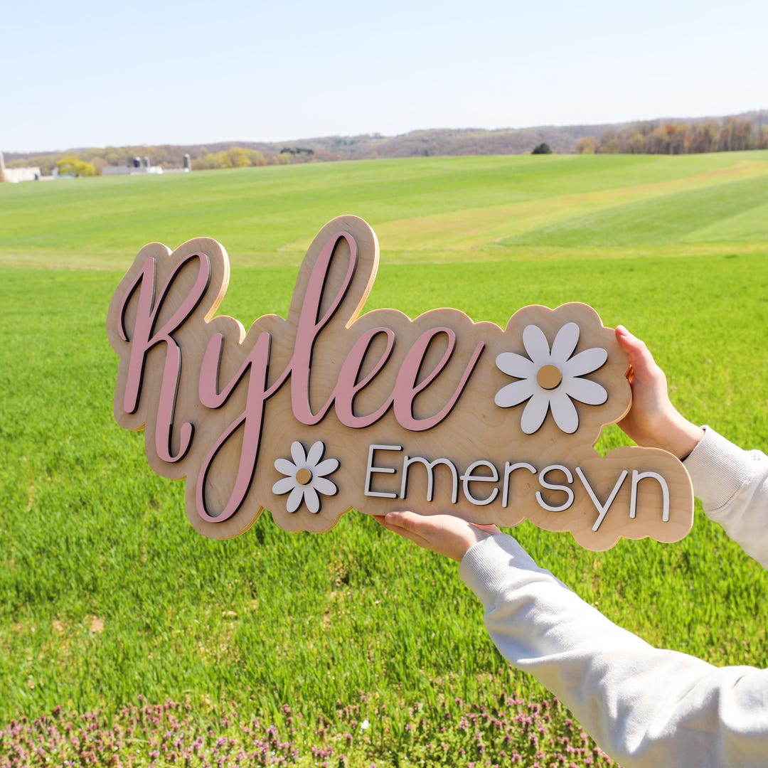 Personalized Daisy Name Sign, Floral Nursery Decor, Name Sign for Girls ...