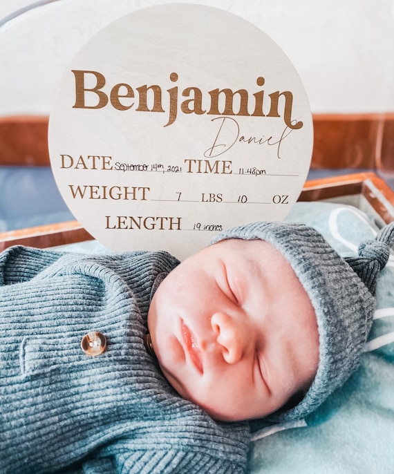 Baby Birth Sign Personalized Wood Birth Announcement Sign | Etsy