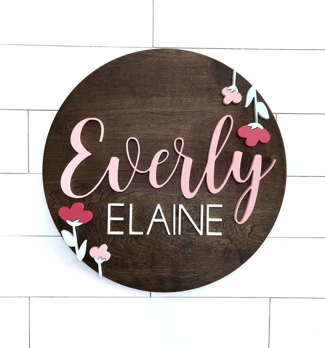 Custom Name Sign | Round Sign | Baby Name Sign | Nursery Room Decor ...