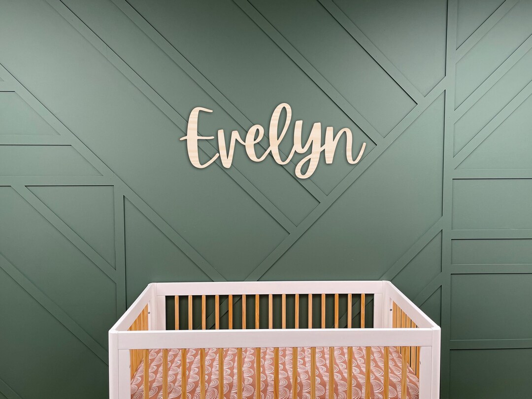 Wooden Name Cutout, Cursive Name, Custom Name Sign, Baby Shower ...