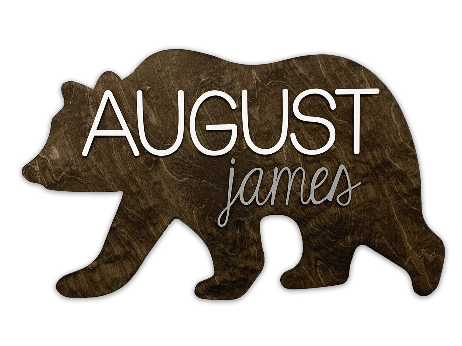 Bear Shaped Name Sign Woodland Nursery Decor Bear Name - Etsy