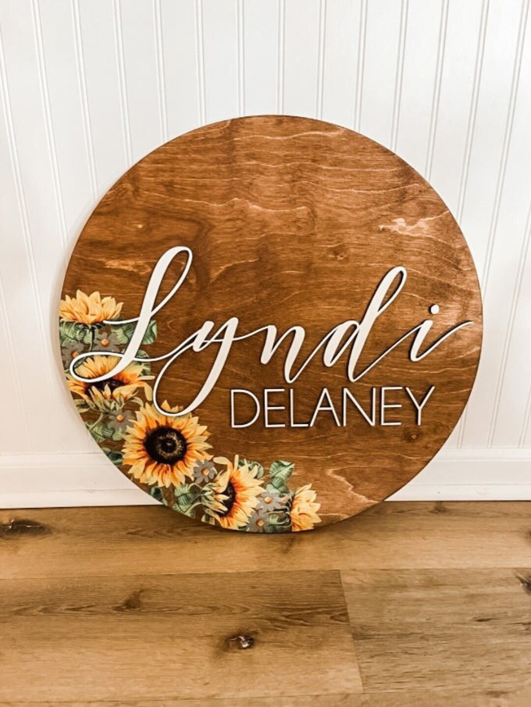Sunflower Theme Nursery Name Sign, 3D Name Sign With Sunflowers, Name ...