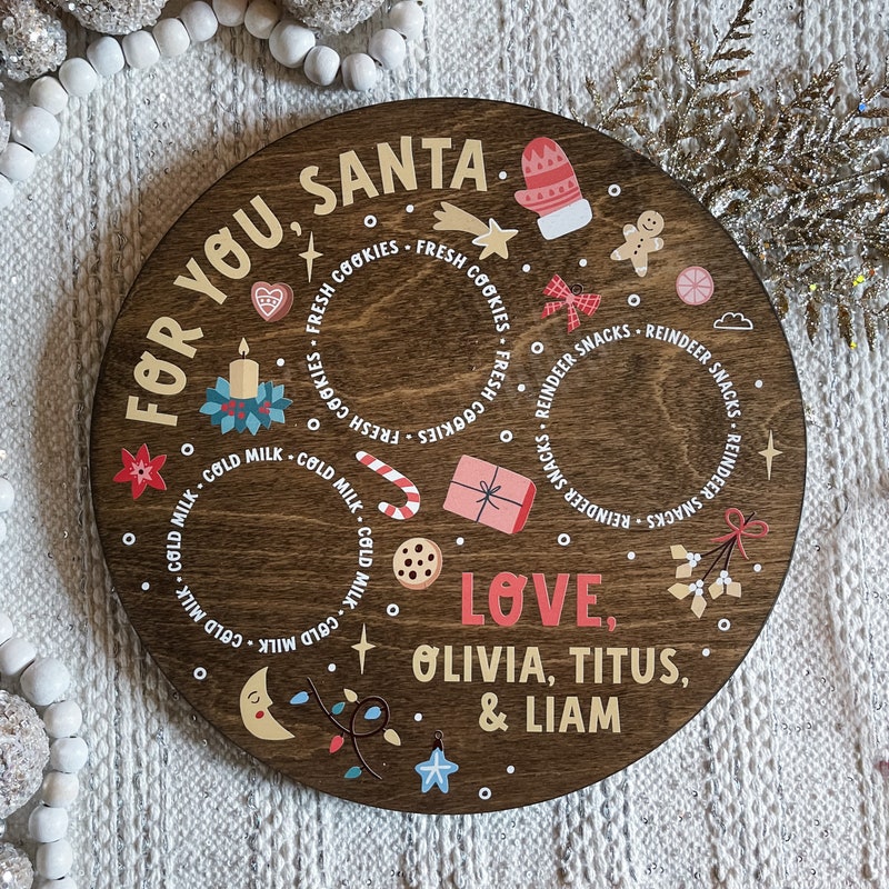 Santa Milk and Cookie Plate Set - Etsy