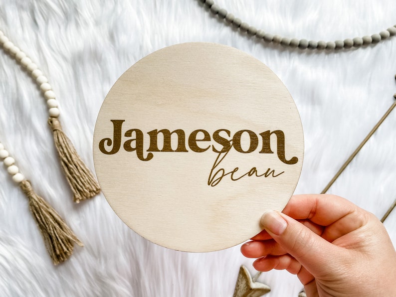 Wood Baby Name Sign | Personalized Birth Announcement Sign | 6" Newborn ...
