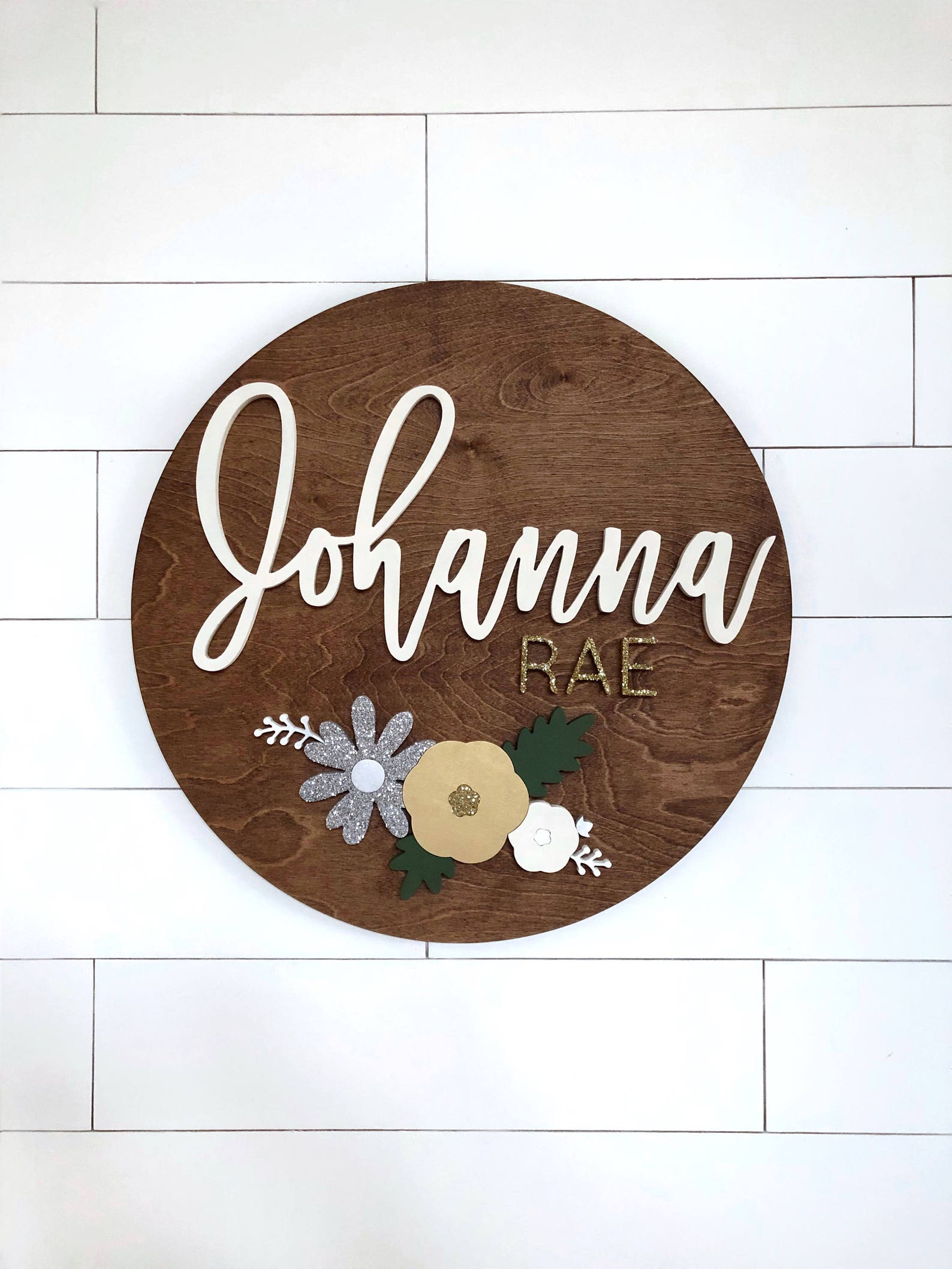 Custom Name Sign Round Sign Baby Name Sign Nursery Room | Etsy