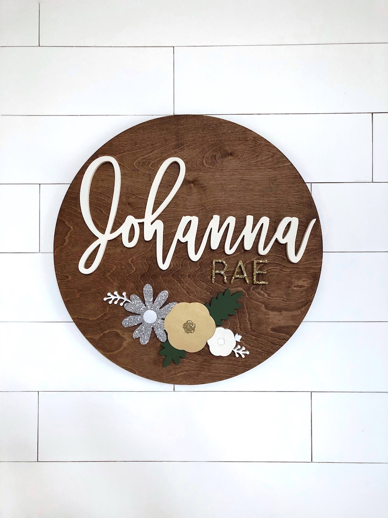 Custom Name Sign Round Sign Baby Name Sign Nursery Room | Etsy