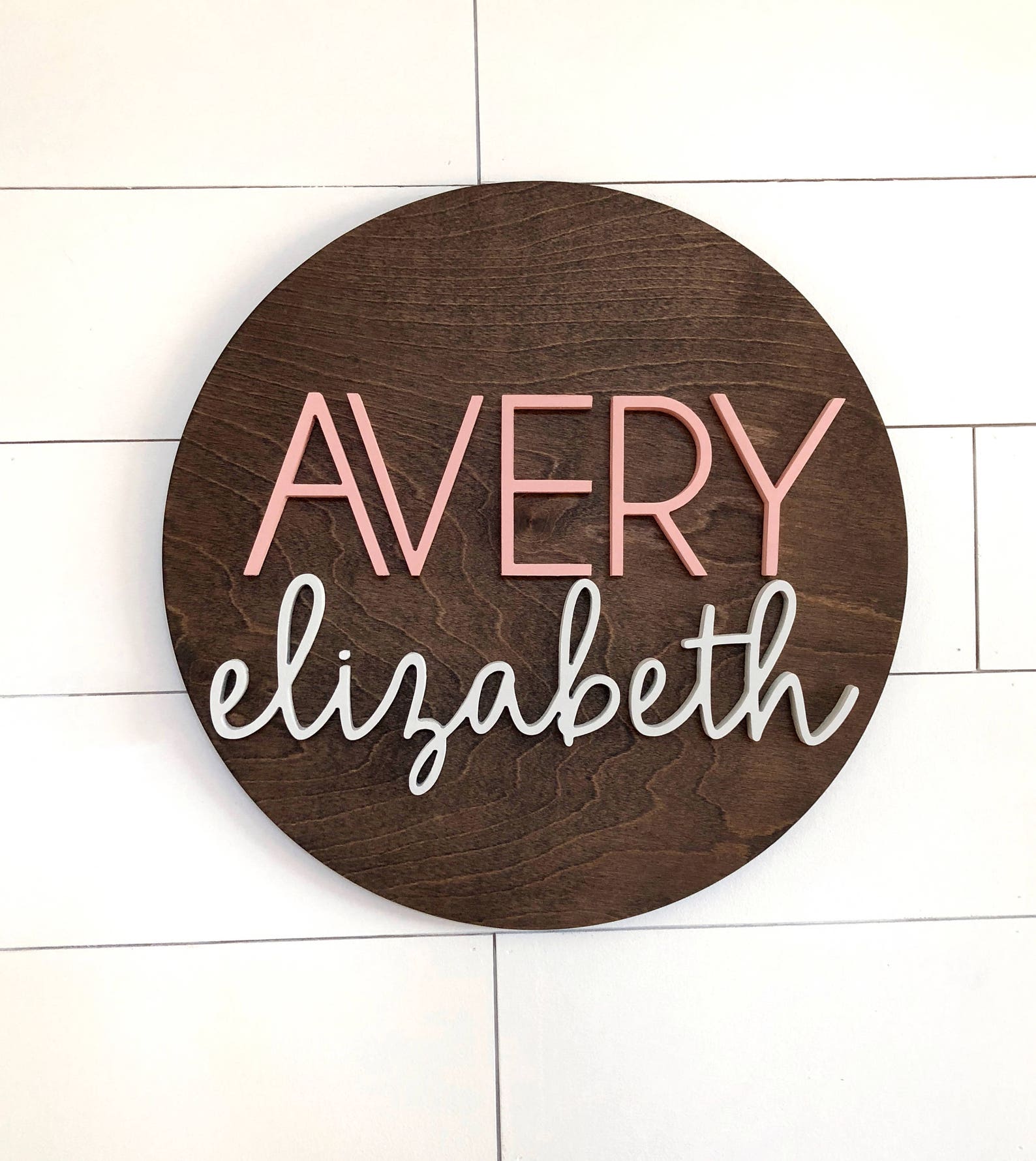 Custom Name Sign 12-36 Round Sign Baby Name Sign - Etsy