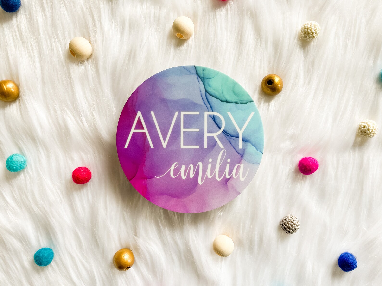 Small Baby Name Sign | 5" Personalized Birth Announcement | Newborn ...