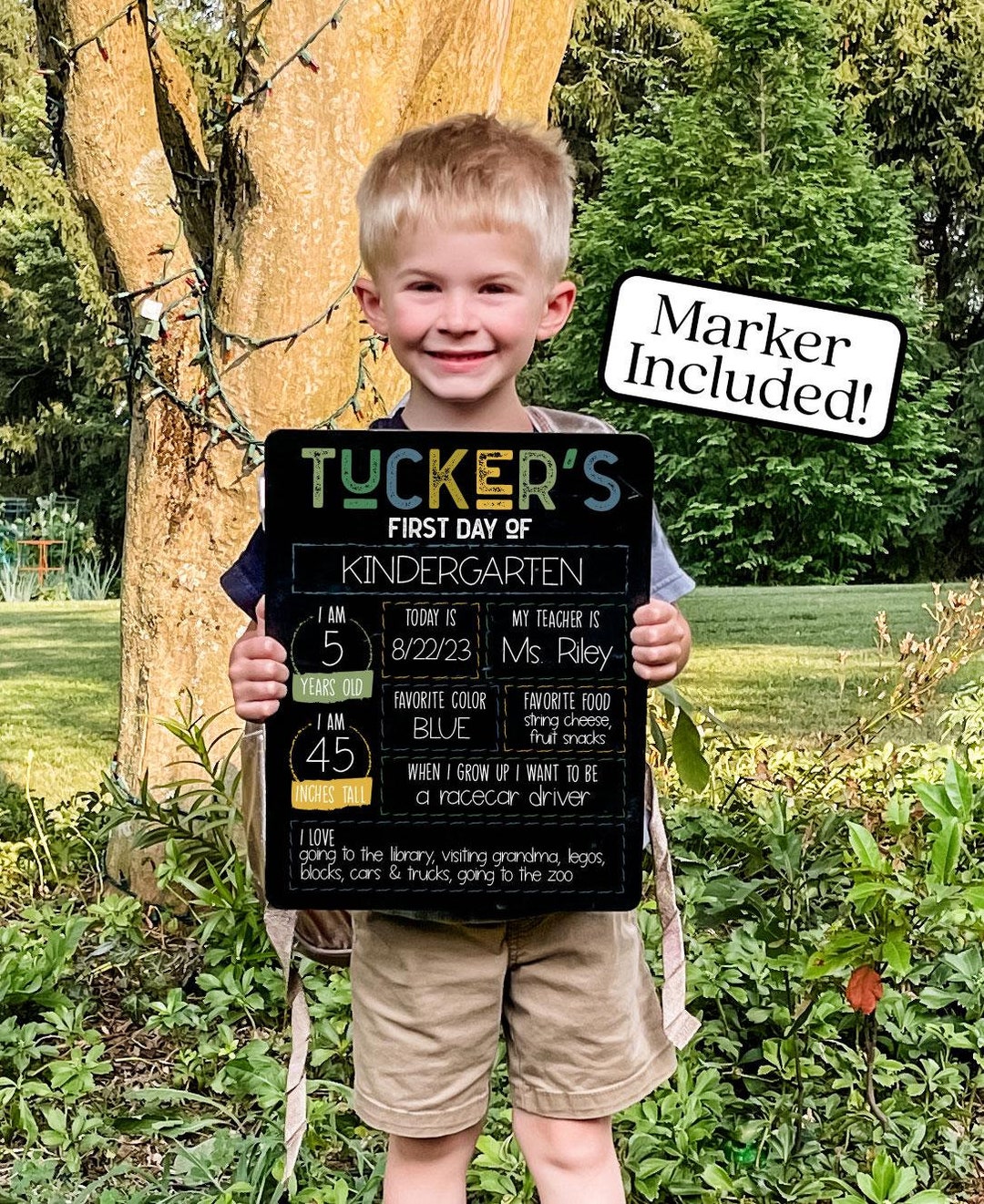 First Day of School Sign, Kids School Sign, Reversible First Day of ...