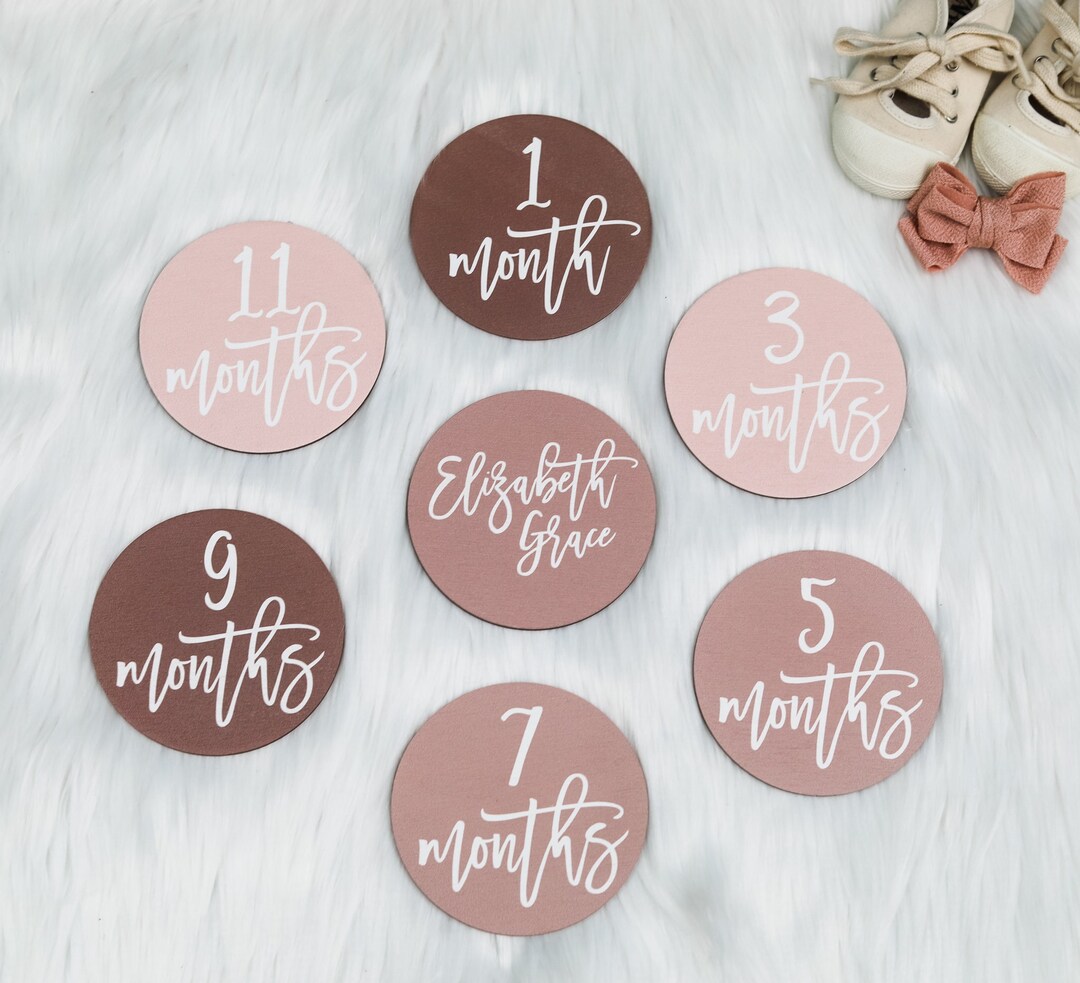 Pink Ombre Milestone Markers, First Year Photo Props, Baby Shower Gift ...
