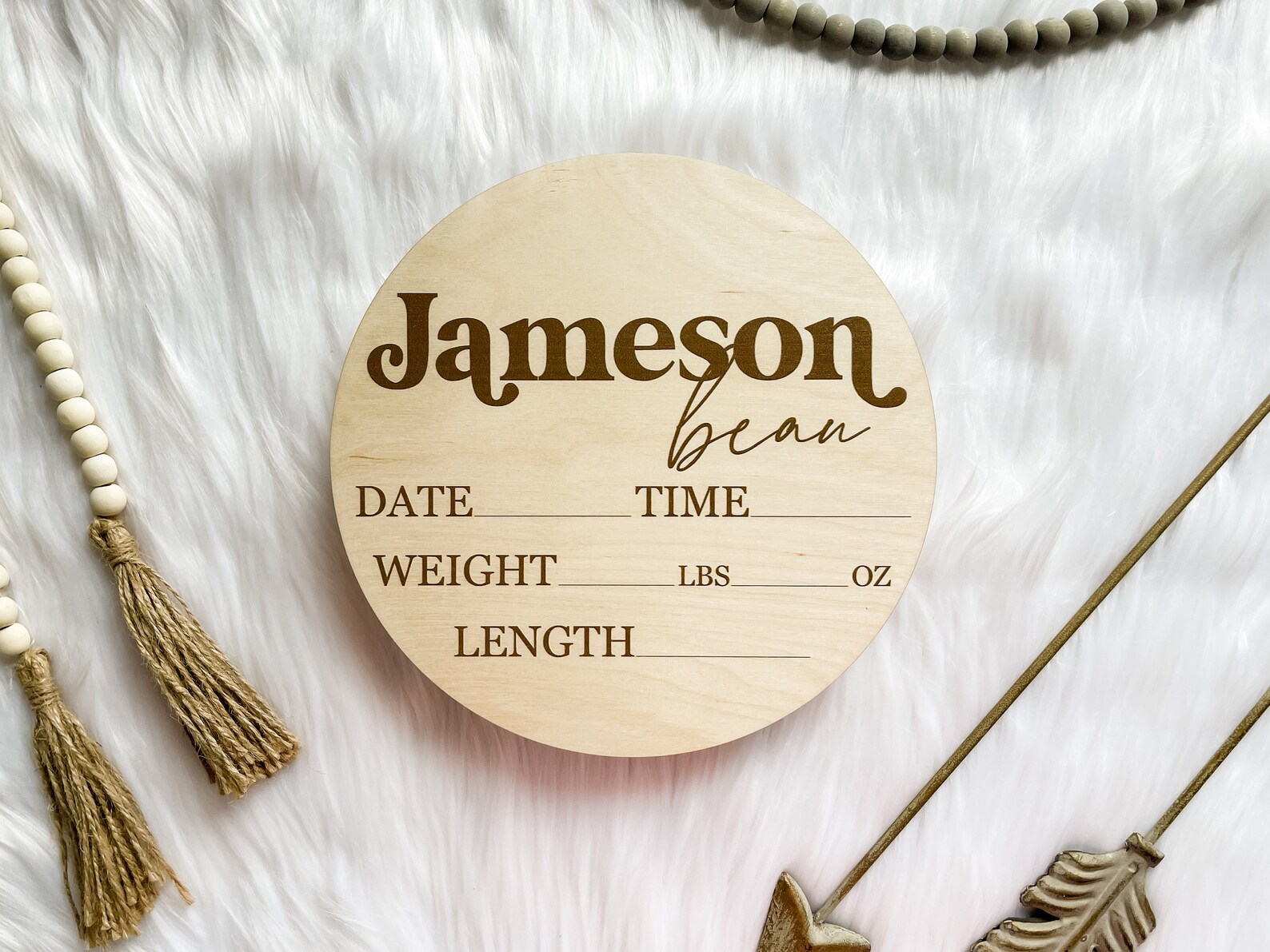 Baby Birth Sign | Personalized Wood Birth Announcement Sign | Printed ...