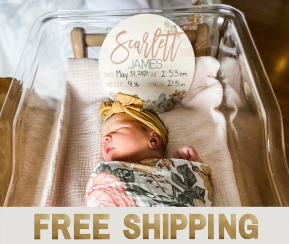 Baby Birth Stat Sign Personalized Birth Announcement - Etsy