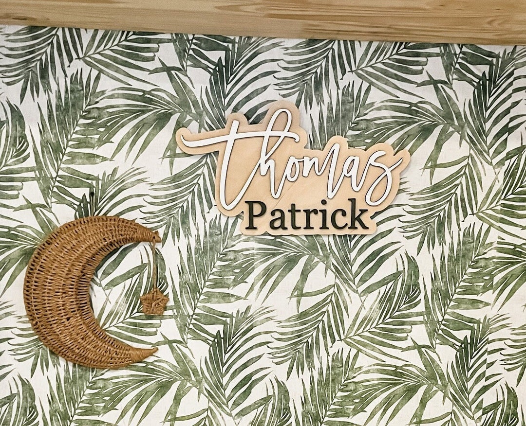 Custom Wooden Outlined Name Sign for Nursery, Name Sign for Nursery ...