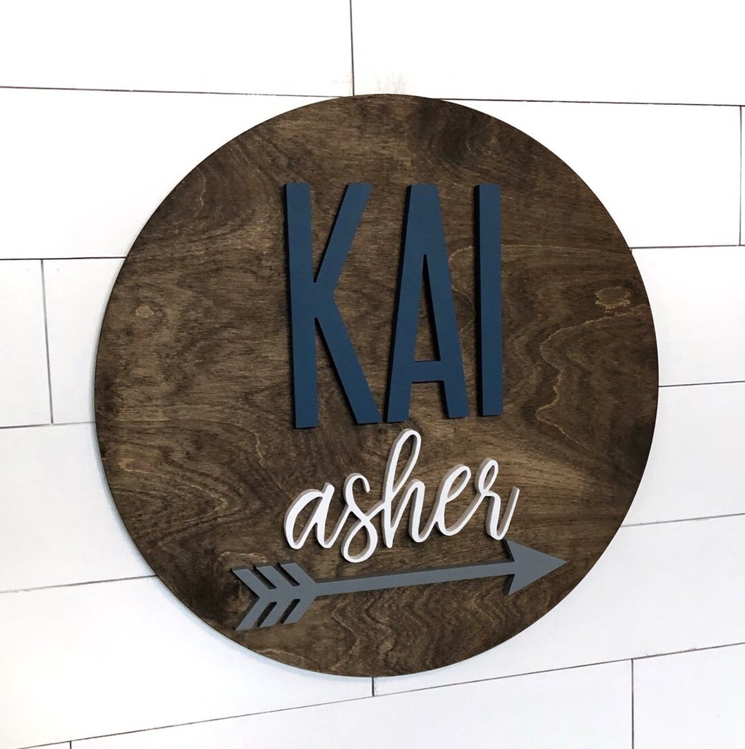 24 Inch Arrow Name Sign | Adventure Theme Sign | Baby Name Sign | Arrow ...
