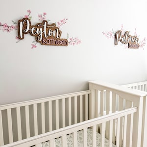 Personalized 3D Nursery Baby Name Sign, Custom Wood Name Plaque ...