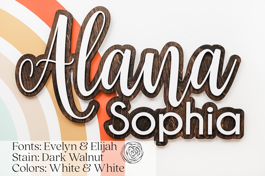Custom Wooden Outlined Name Sign - Etsy
