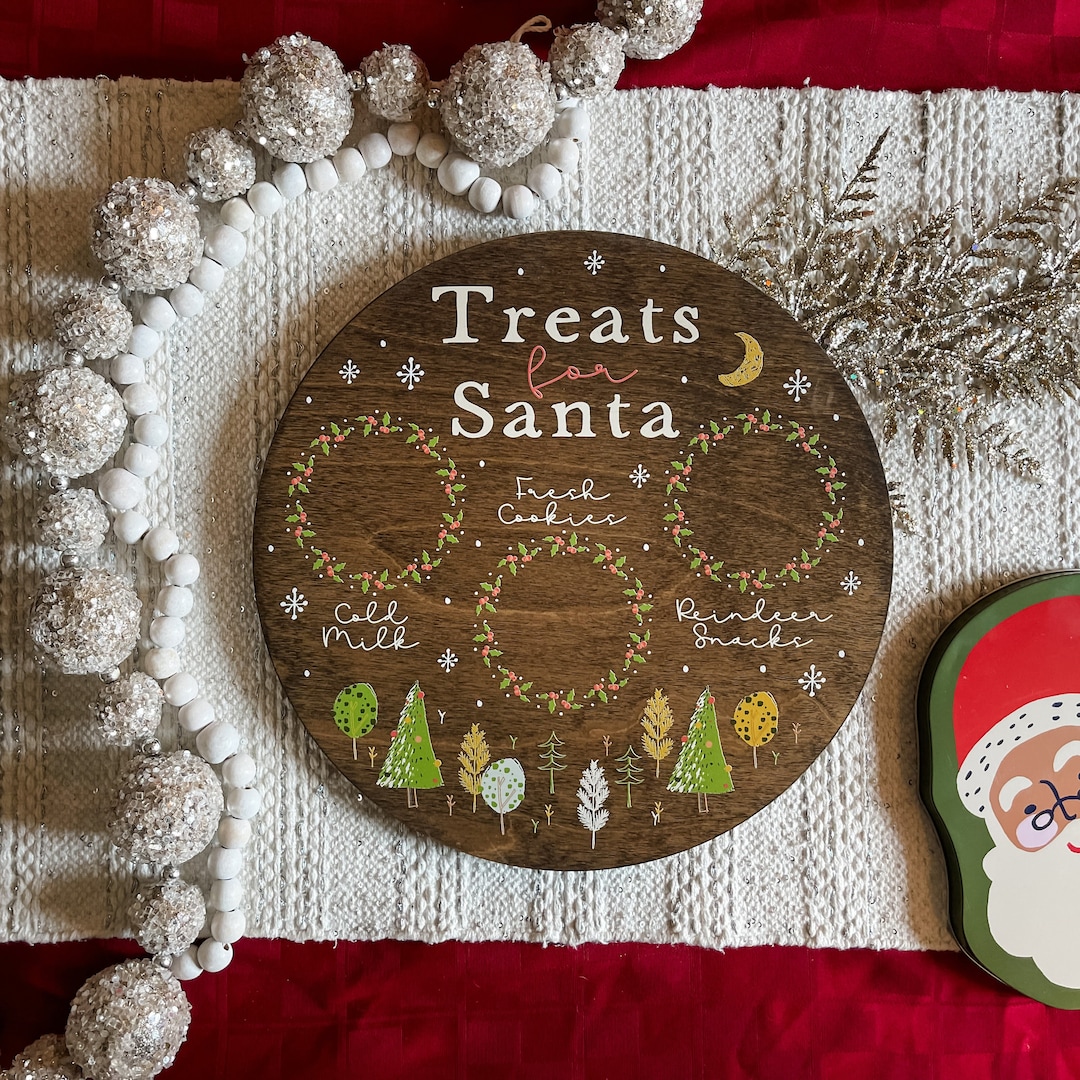 Santa Cookie Tray, Rustic Christmas Cookie Tray for Santa, Milk and ...