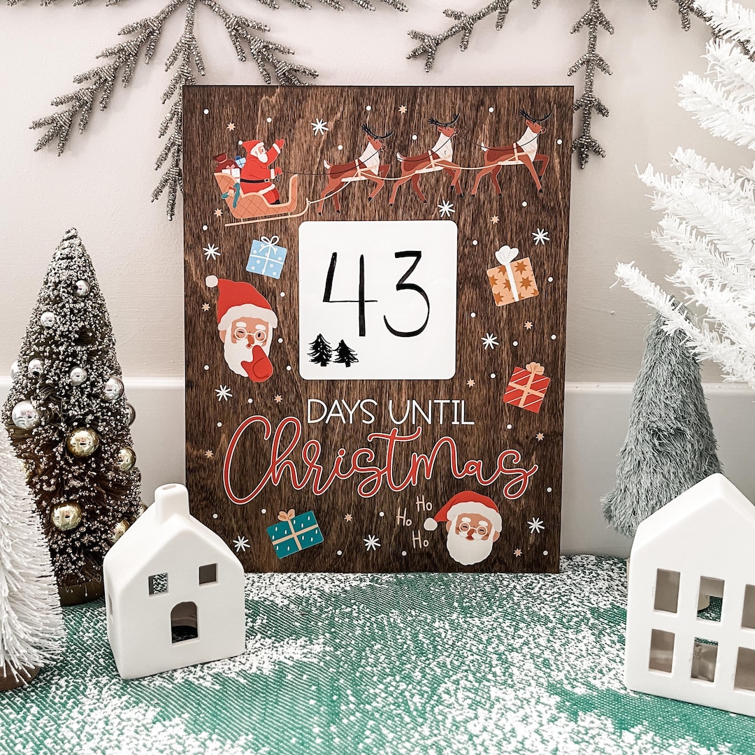 Christmas Countdown Sign, Advent Calendar for Adults/kids, Days Until ...