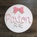 Custom Name Bow Theme Sign Baby Name Sign Pink Bow Wood Sign Nursery ...