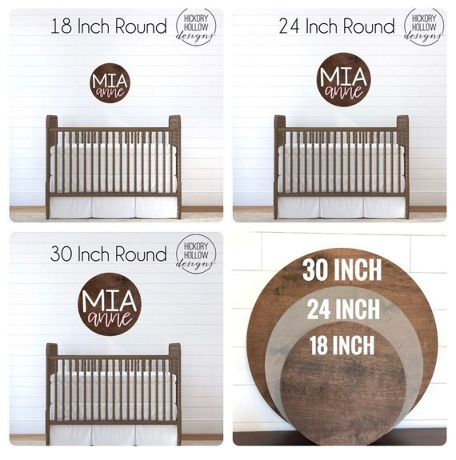 Custom Flower Name Sign floral Nursery Round Sign Child | Etsy