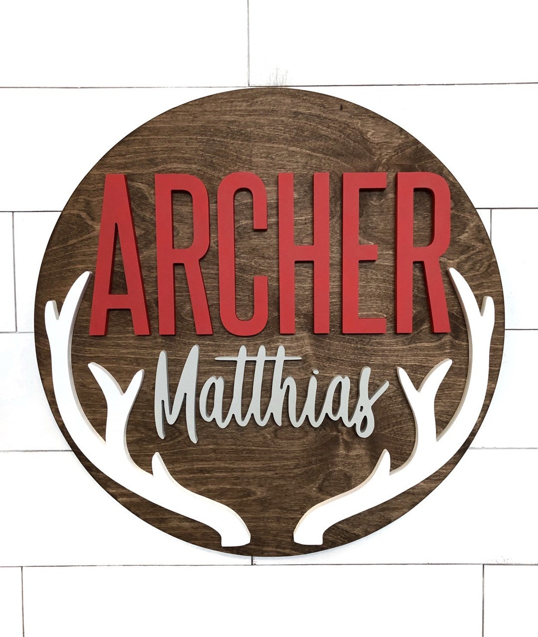 Custom Name | Antler Sign | Baby Name Sign | Nursery Room Decor | Wood ...