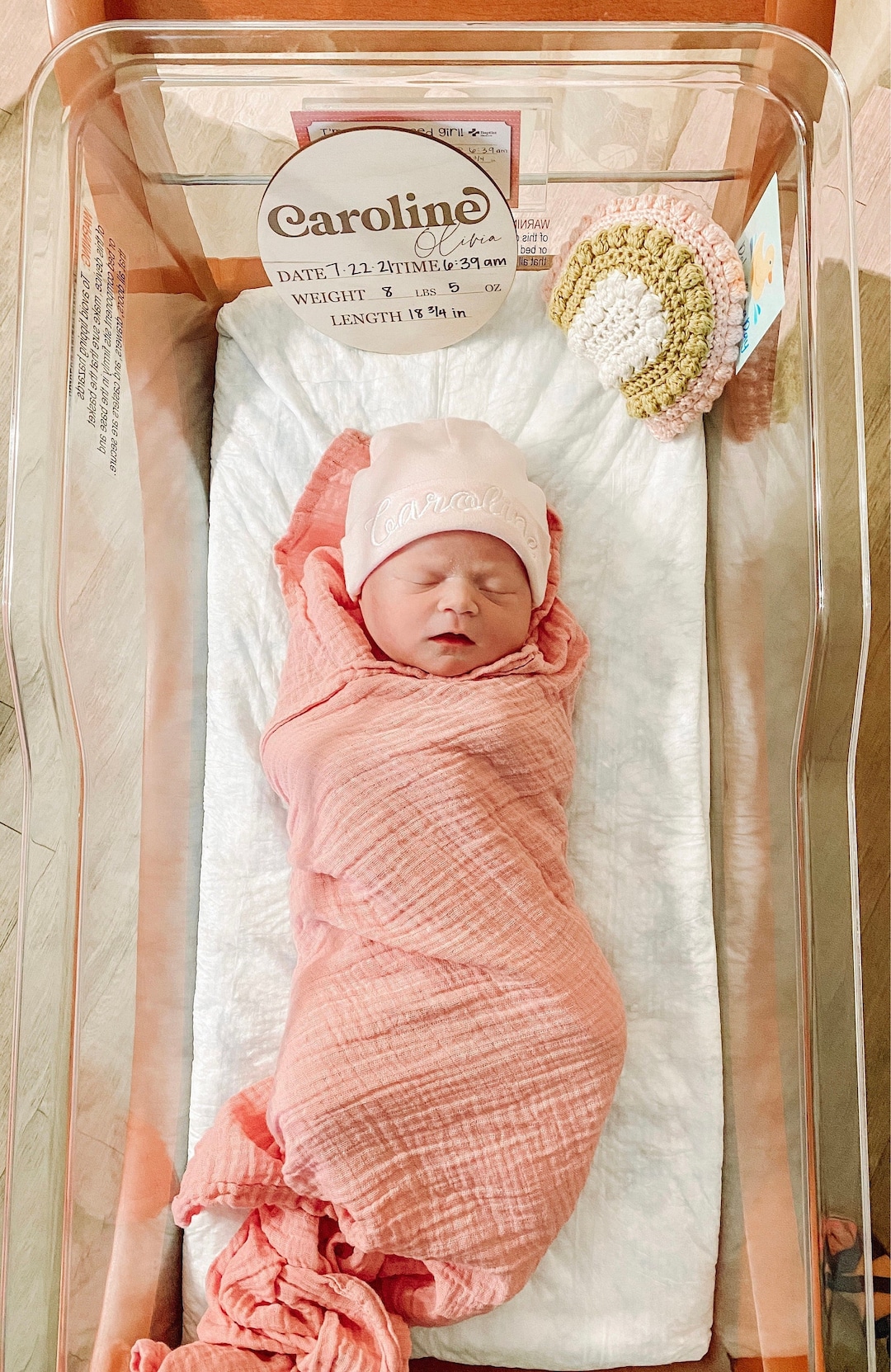 Baby Birth Sign | Personalized Wood Birth Announcement Sign | Printed ...