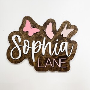 Butterfly Name Sign, Nursery Name Sign, Butterfly Nursery Decor, Name ...
