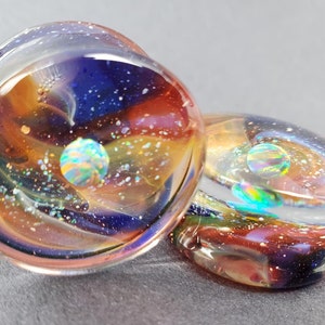 Spacey Nebula Glass Plugs, 1 Pair, Double Flare - Etsy