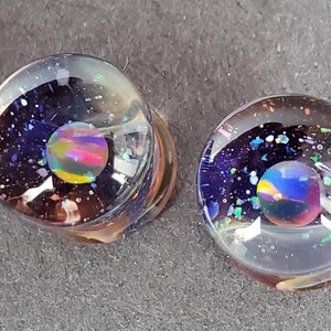 Spacey Nebula Glass Plugs, 1 Pair, Double Flare - Etsy